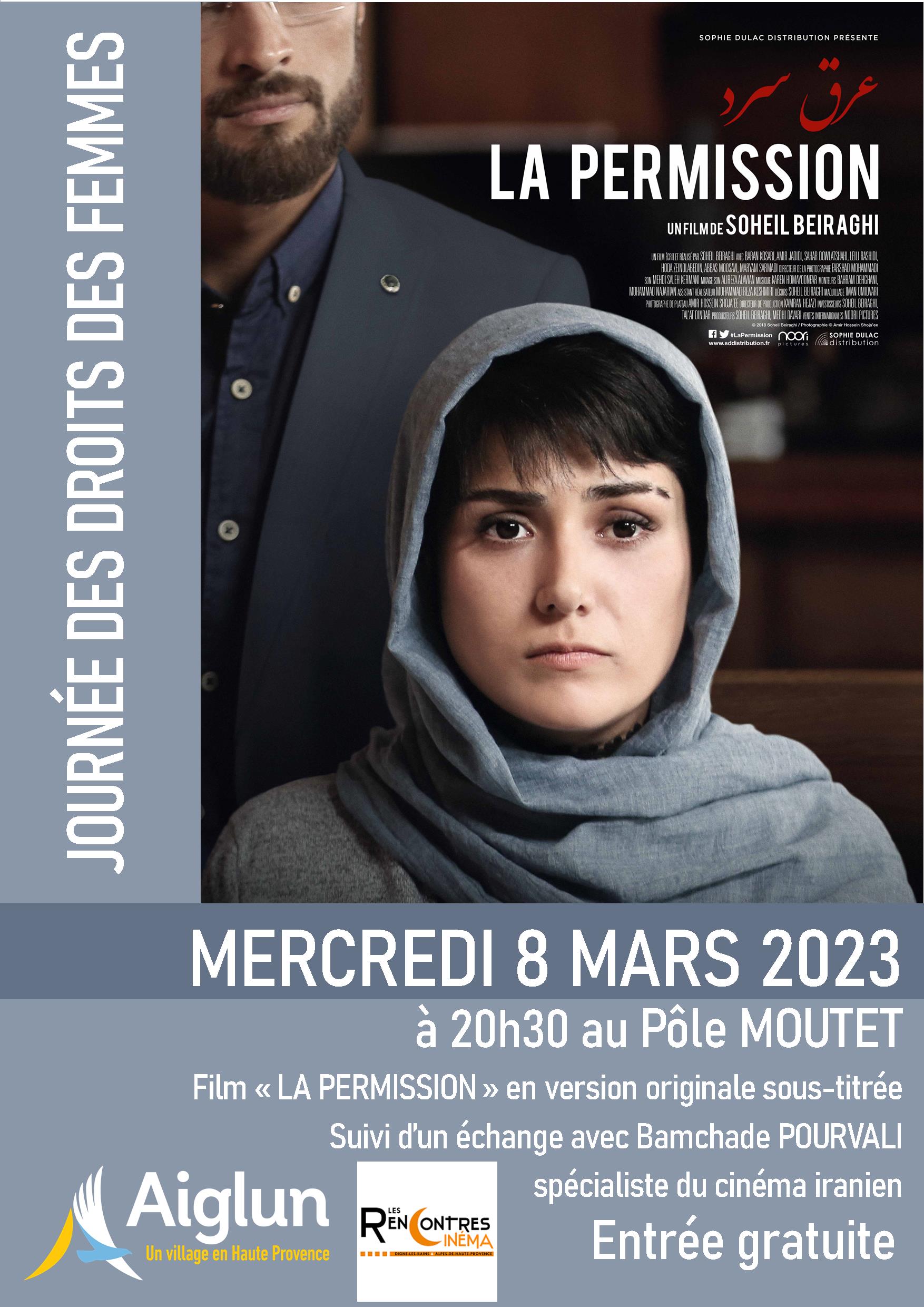 Projection du Film "La Permission" le mercredi 8 mars 2023 à 20h30 - Pôle Moutet à AIGLUN ...